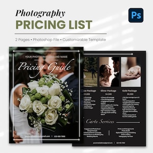 Wedding Photography Pricing Guide Template for Event Photographer ...