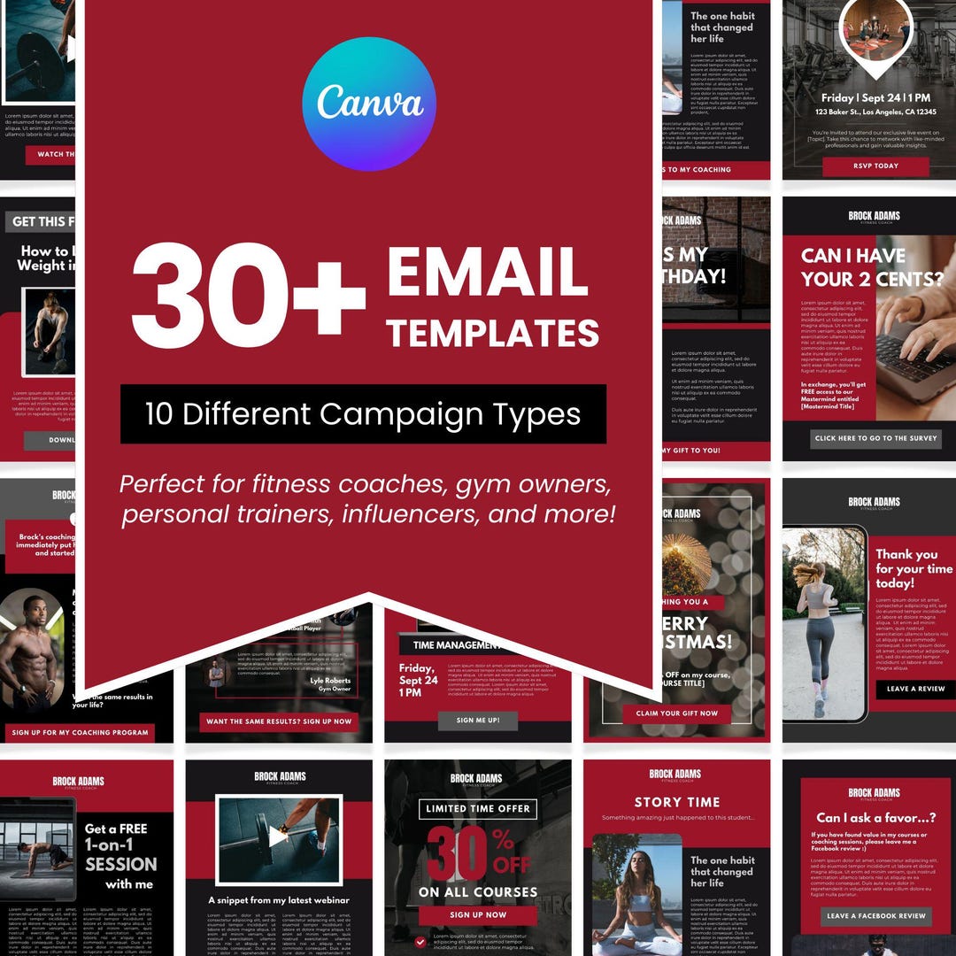 Email Marketing Template for Fitness Coach Email Template Canva for ...