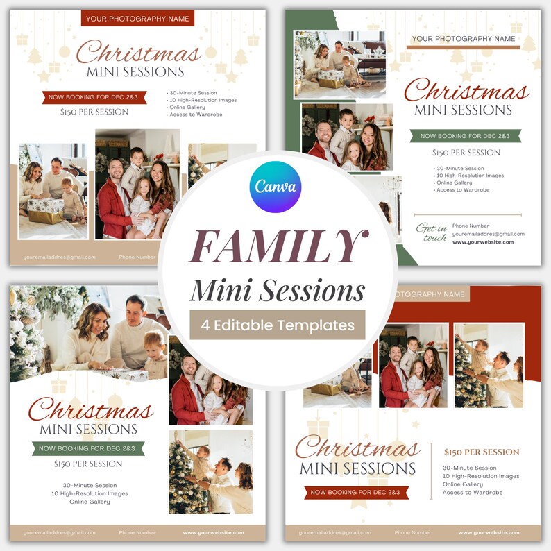 Christmas Mini Sessions Template, Winter Family Photography Session ...