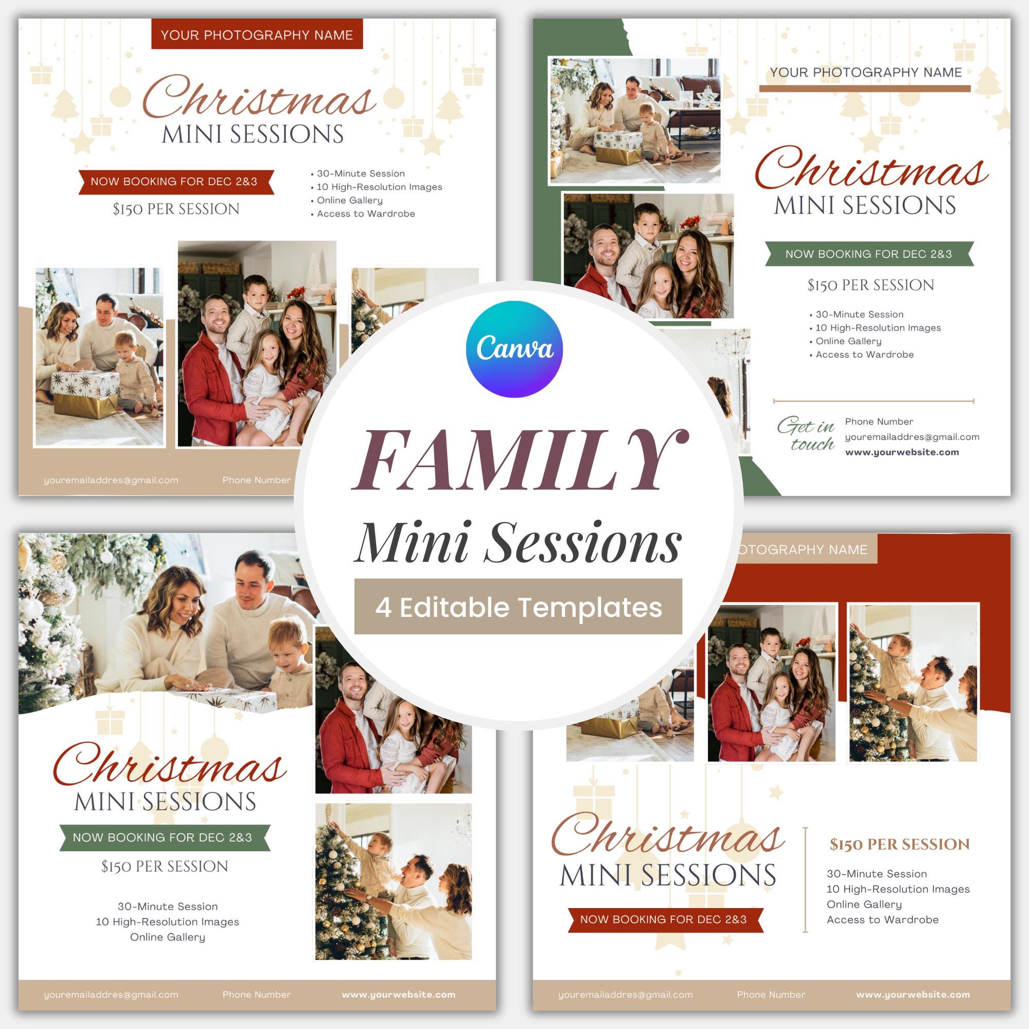 Christmas Mini Sessions Template, Winter Family Photography Session ...