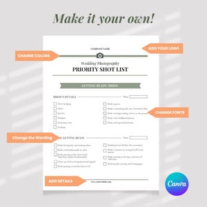 Wedding Photography Shot List for Event Photographer and Videographer ...