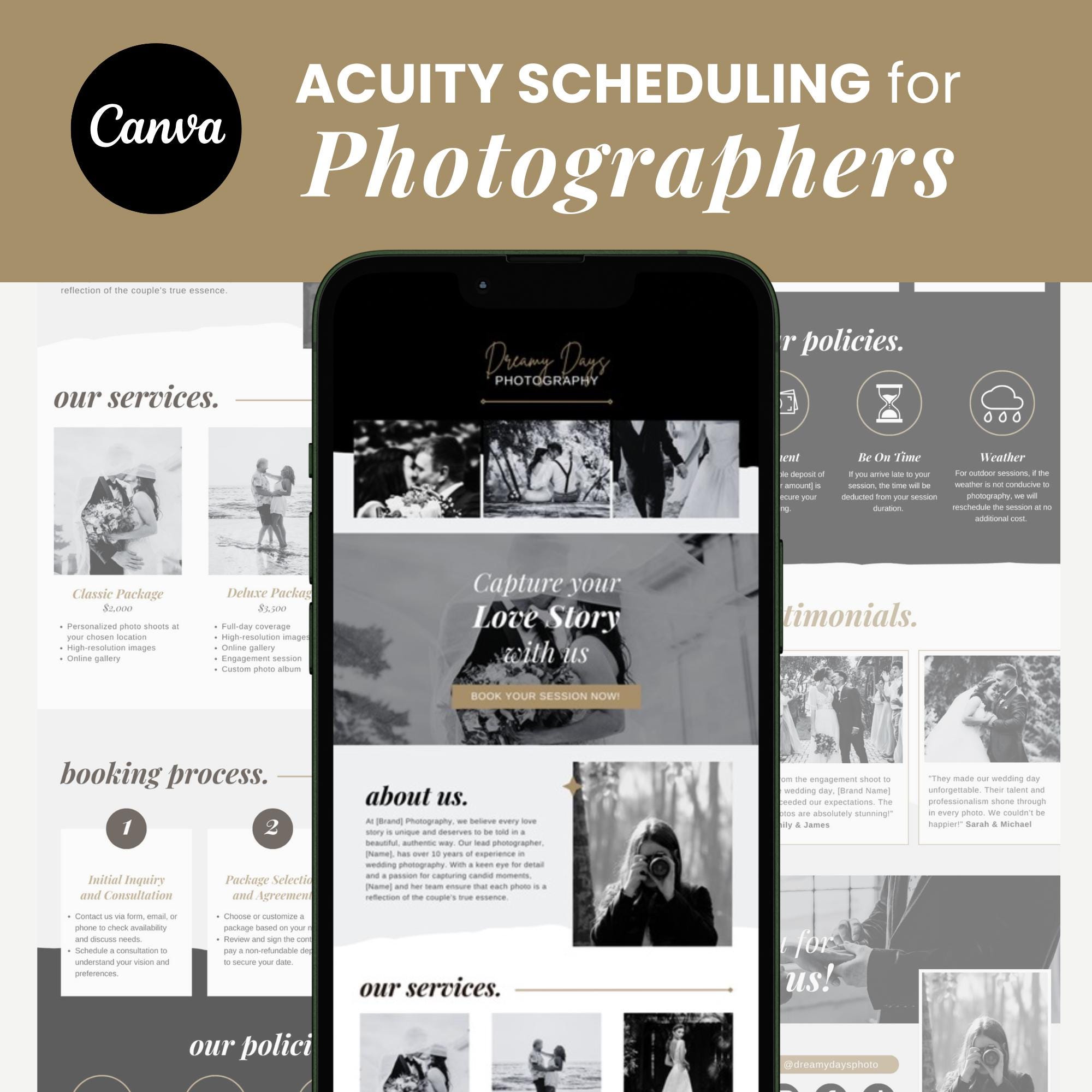 Photography Acuity Scheduling Template for Photographer Acuity Booking ...
