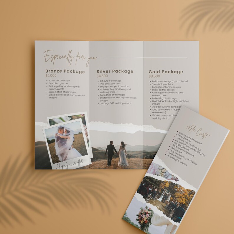 Photography Brochure Template for Wedding Photographer Pamphlet ...