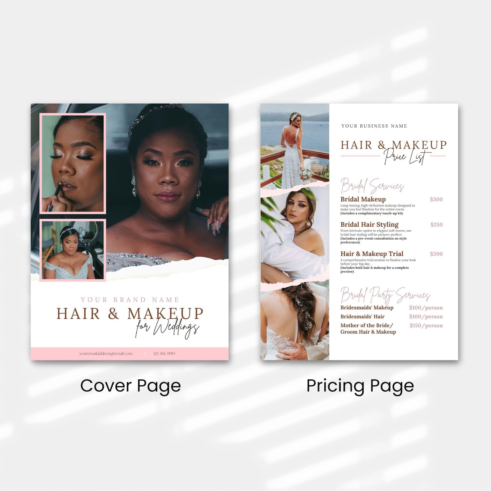 Bridal Hair and Makeup Pricing Guide Template Canva, Wedding Hair and Make up Price List, Beauty ...