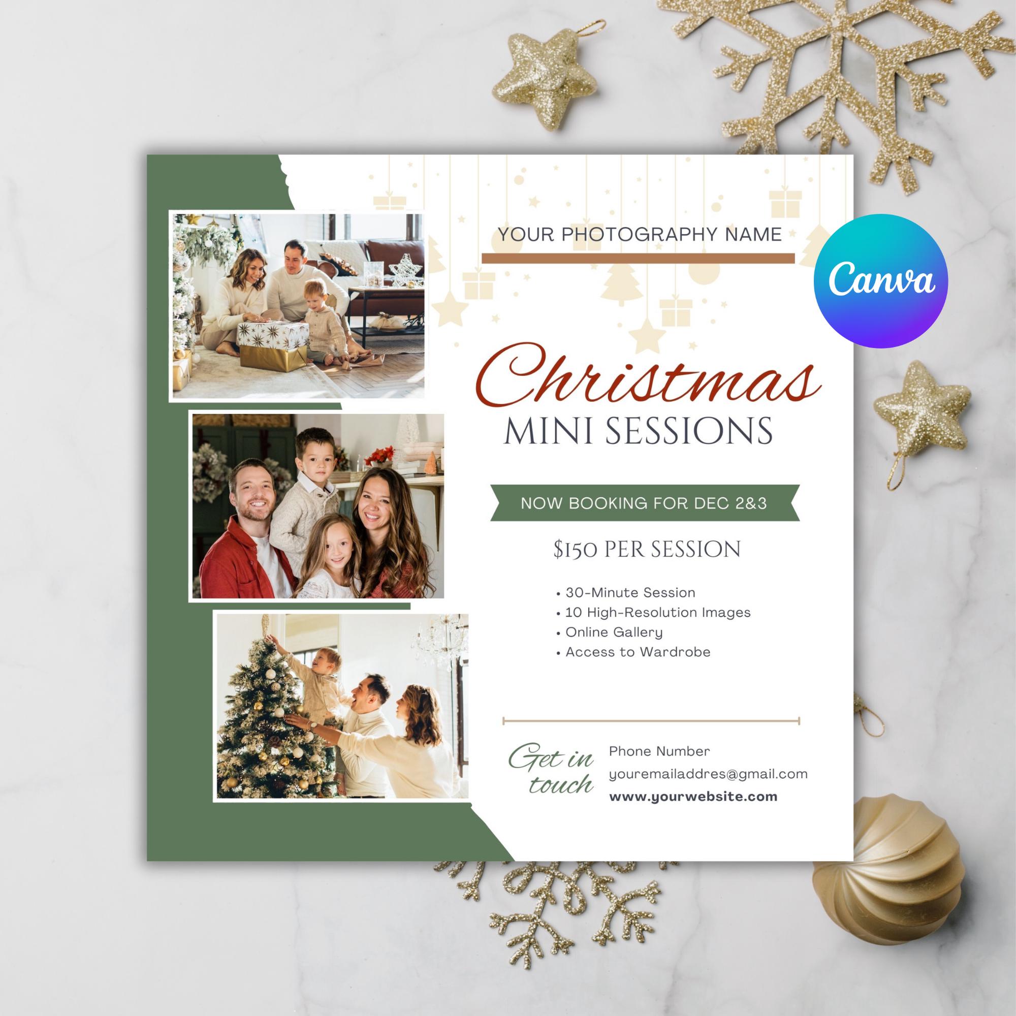 Winter Mini Sessions Template for Christmas Photography Template, Xmas ...