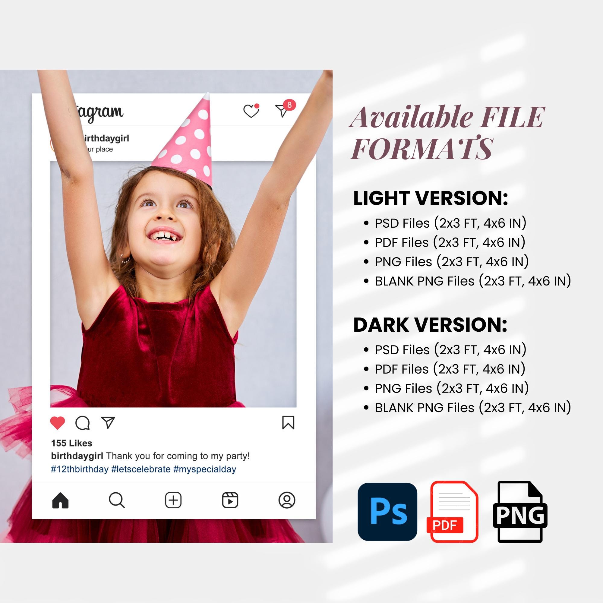 Instagram Photobooth Prop Template, Instagram Photo Booth Photoshop ...