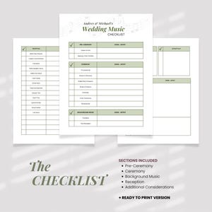 Wedding Music Checklist Template for Wedding Song List Canva Printable ...