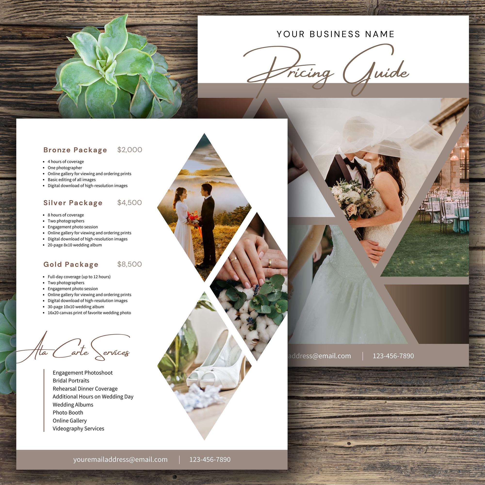 Event Photographer Pamphlet Template for Wedding Photography Brochure ...