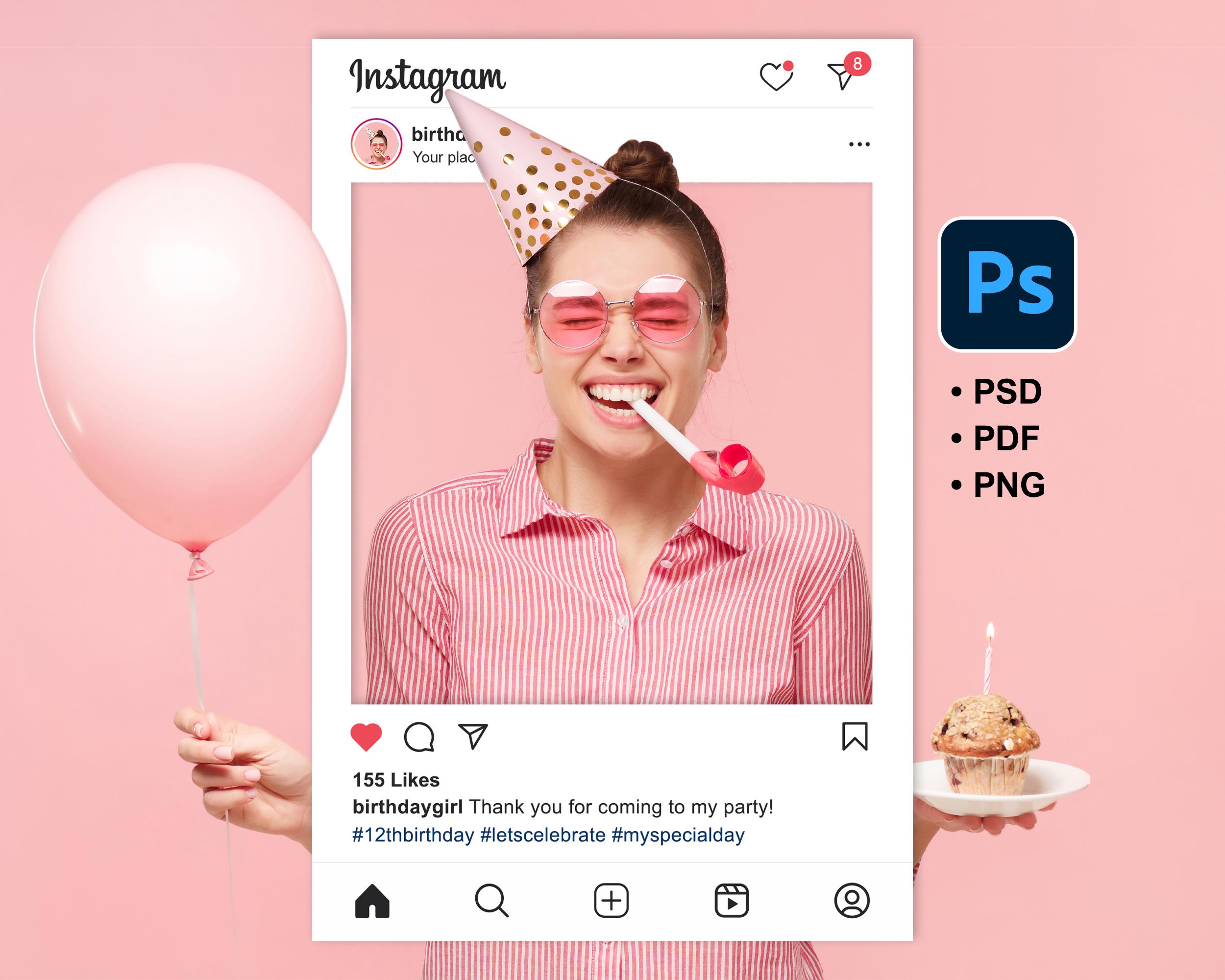 Instagram Photobooth Prop Template, Instagram Photo Booth Photoshop ...