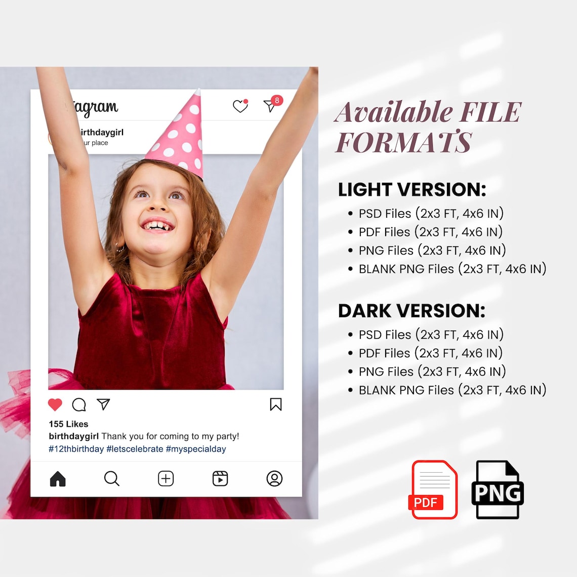 Instagram Photo Booth Prop Template, Instagram Photobooth Canva ...