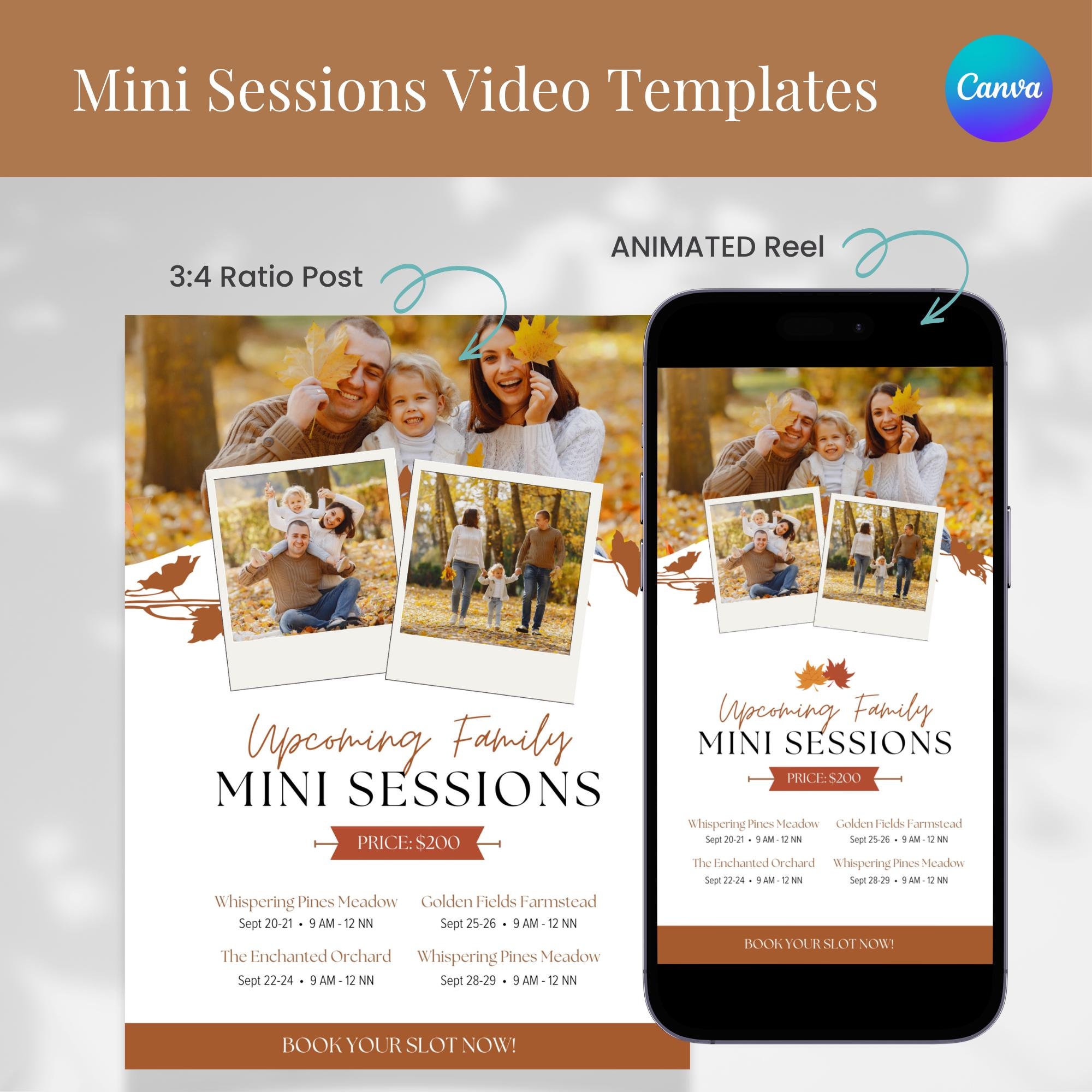 Photography Upcoming Mini Sessions Template, Family Portrait Shoot ...