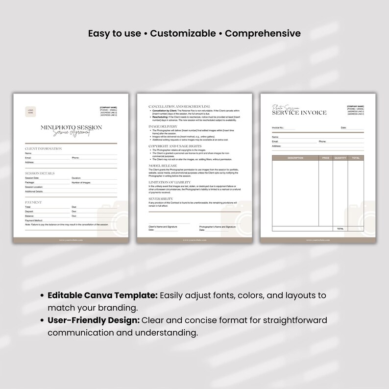 Mini Sessions Contract Template Canva Mini Sessions Photography Client ...
