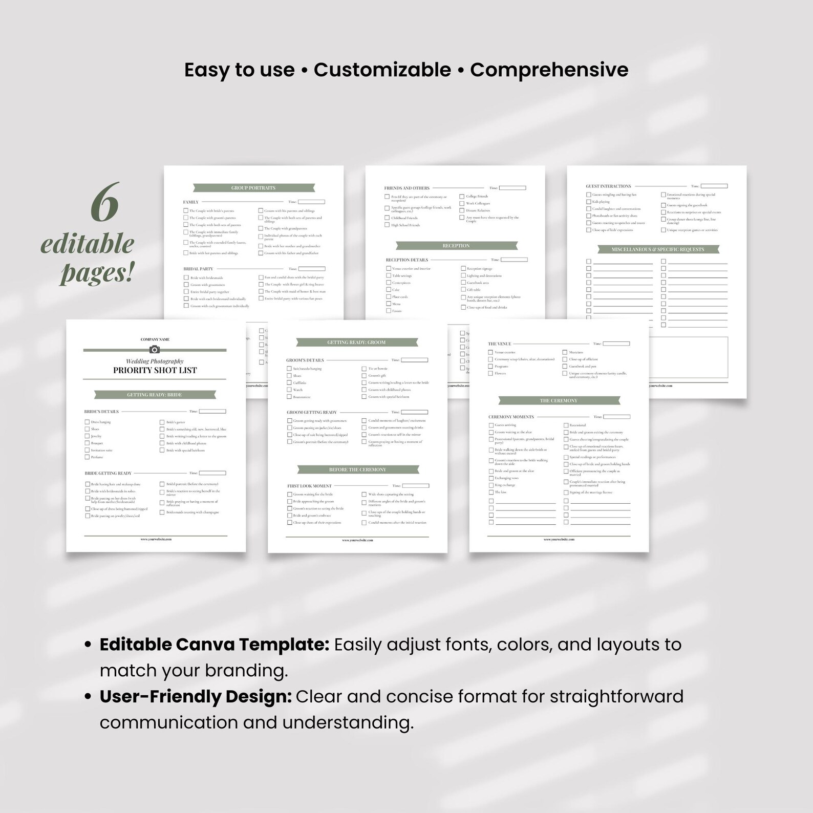 Wedding Photography Shot List for Event Photographer and Videographer ...