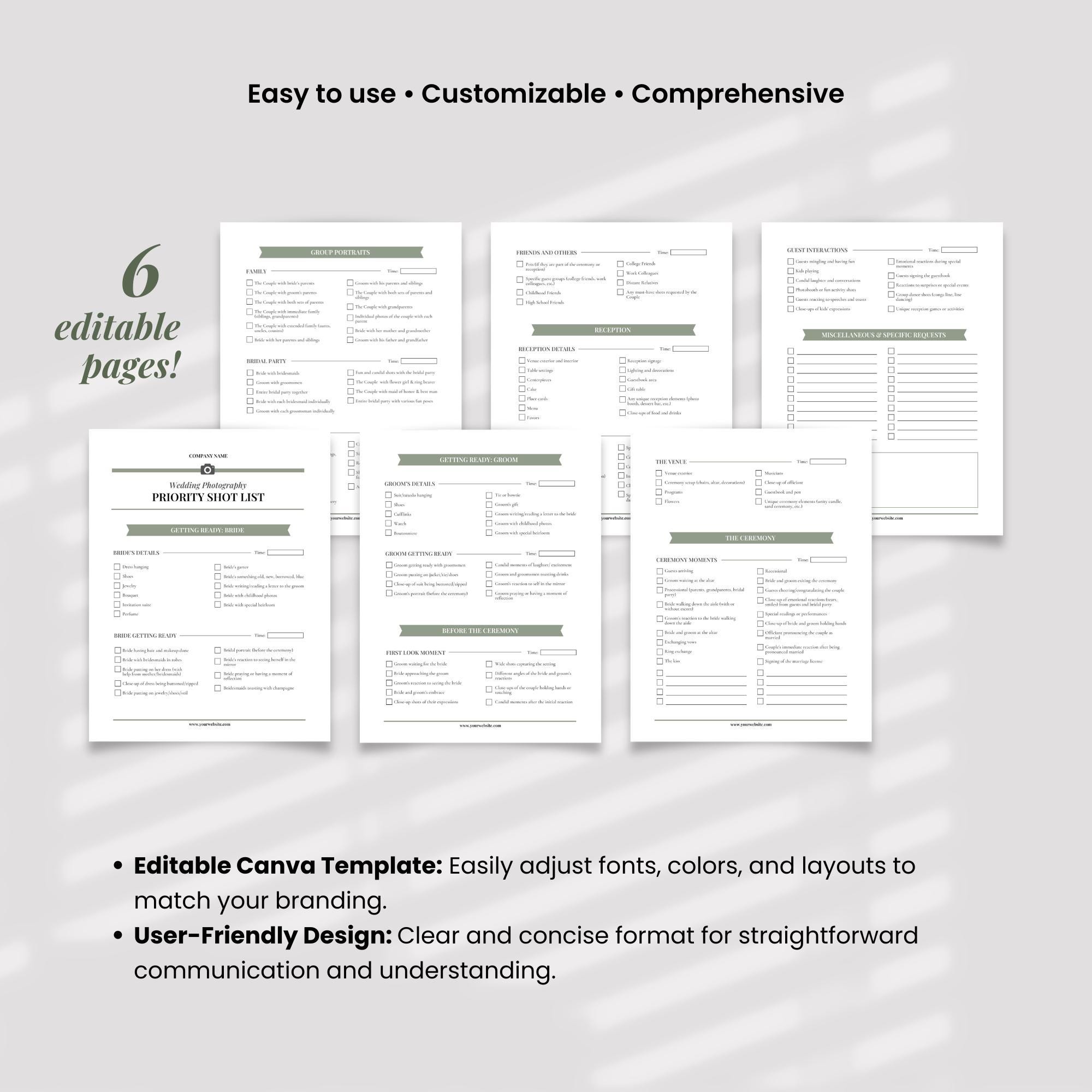 Wedding Photography Shot List for Event Photographer and Videographer ...