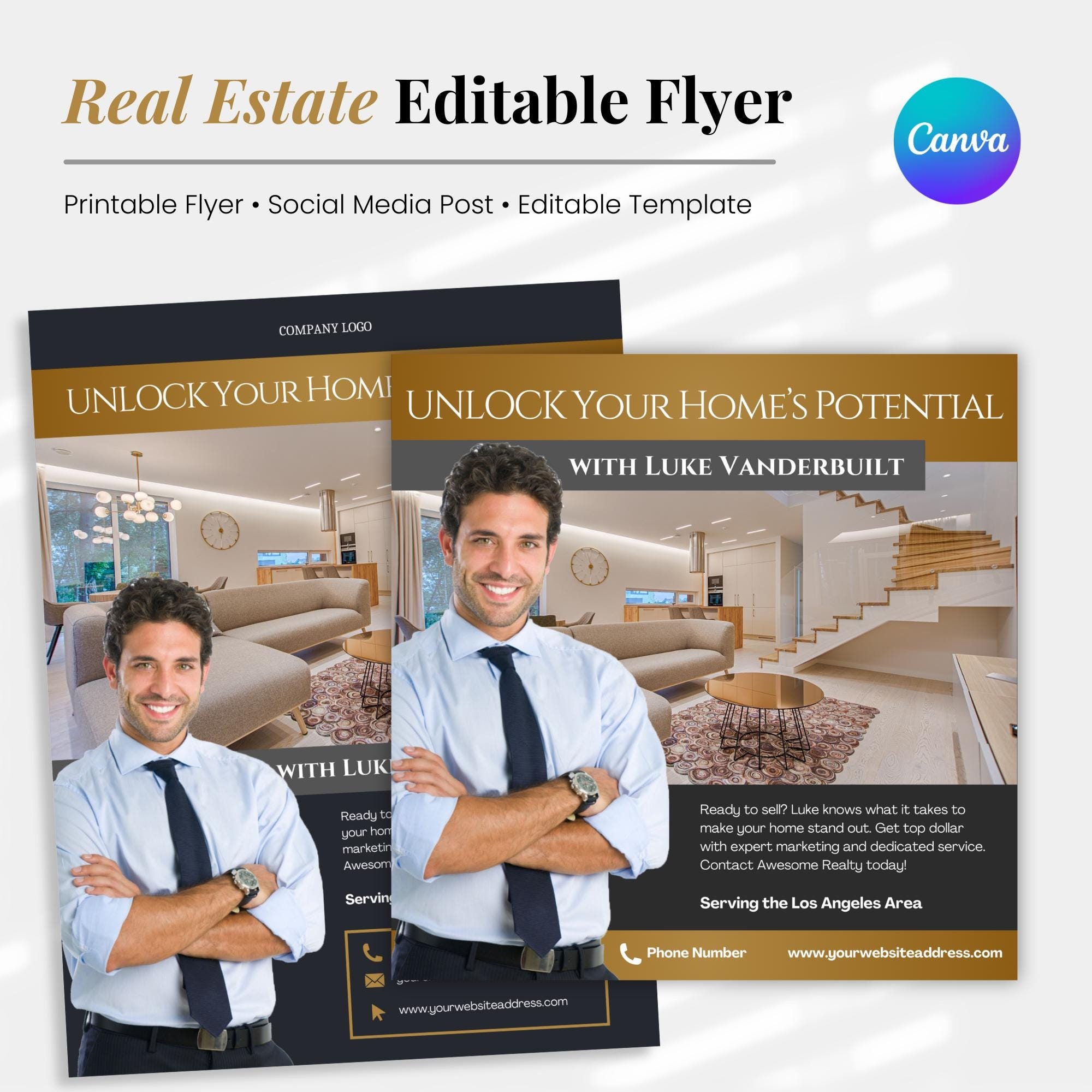 Real Estate Flyer Template for Realtor Marketing for Real Estate Agent ...