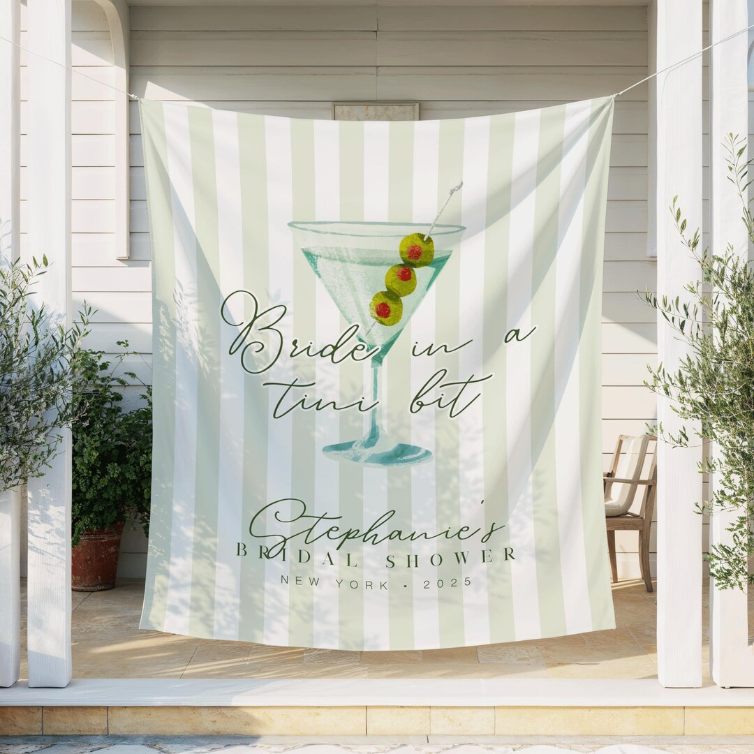 Bride in a Tini Bit Bridal Shower Banner, Martini Bachelorette Party ...
