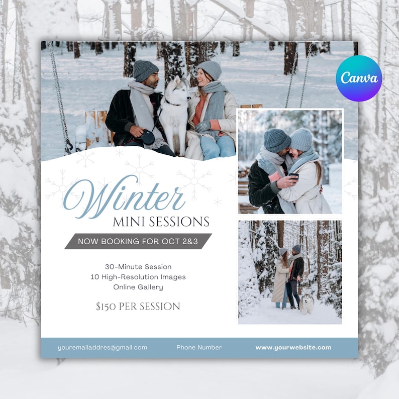 Family Winter Mini Sessions Template for Christmas Family Photoshoot ...