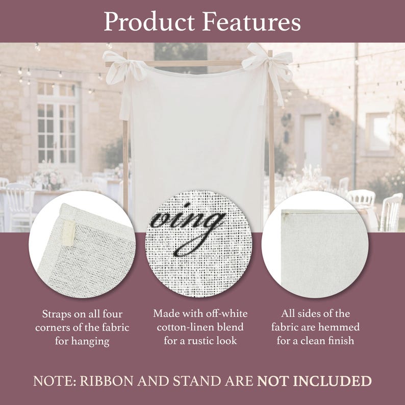 Rustic Vertical Wedding Welcome Sign, Custom Wedding Ceremony Linen ...