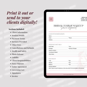 Bridal Hair and Makeup Contract Template Canva, Wedding Hair and Makeup ...