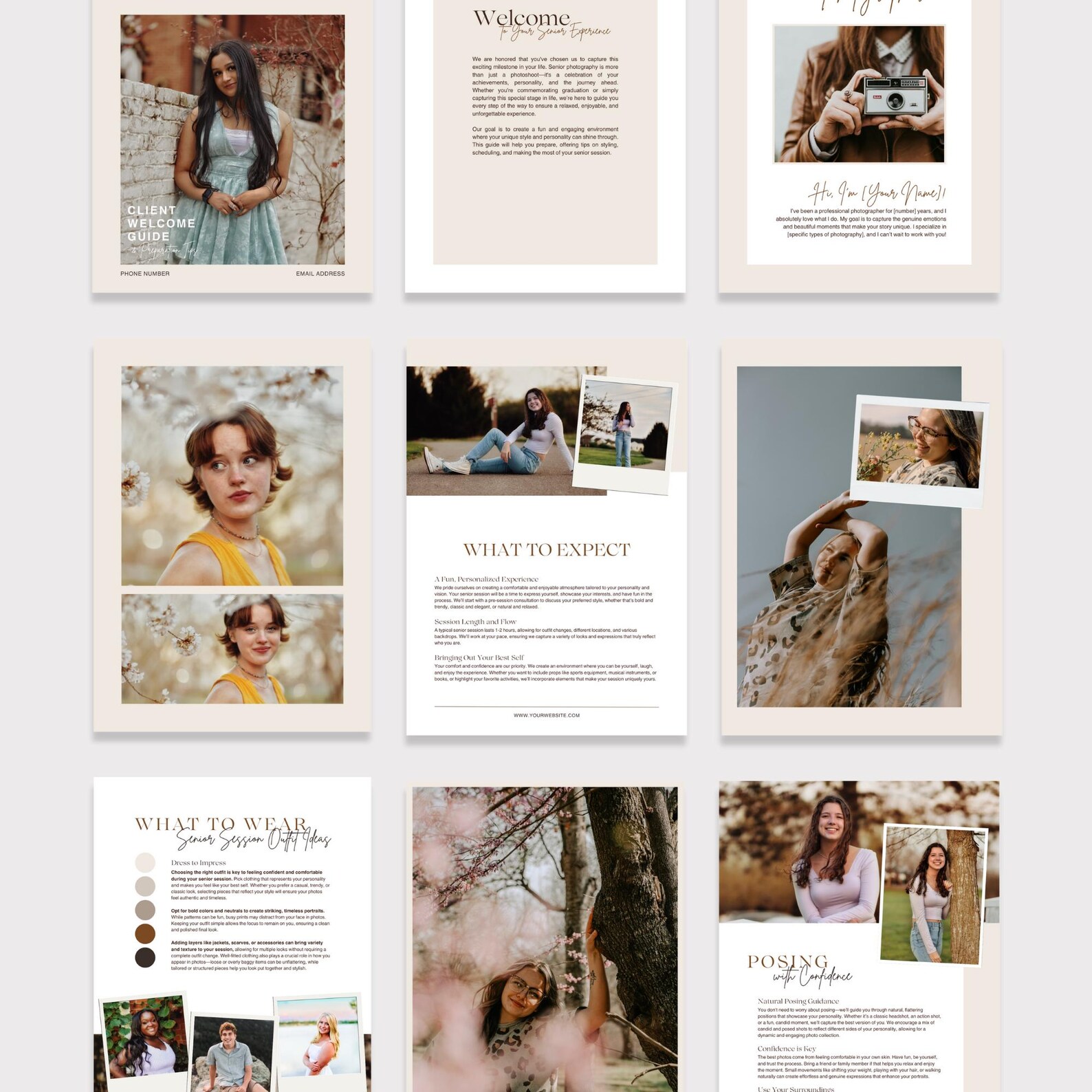 Senior Photography Welcome Guide Template Canva, Pre-written Graduation ...