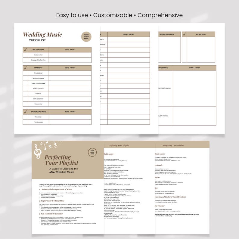 Wedding Music Checklist Template for Wedding Song List Canva Printable ...