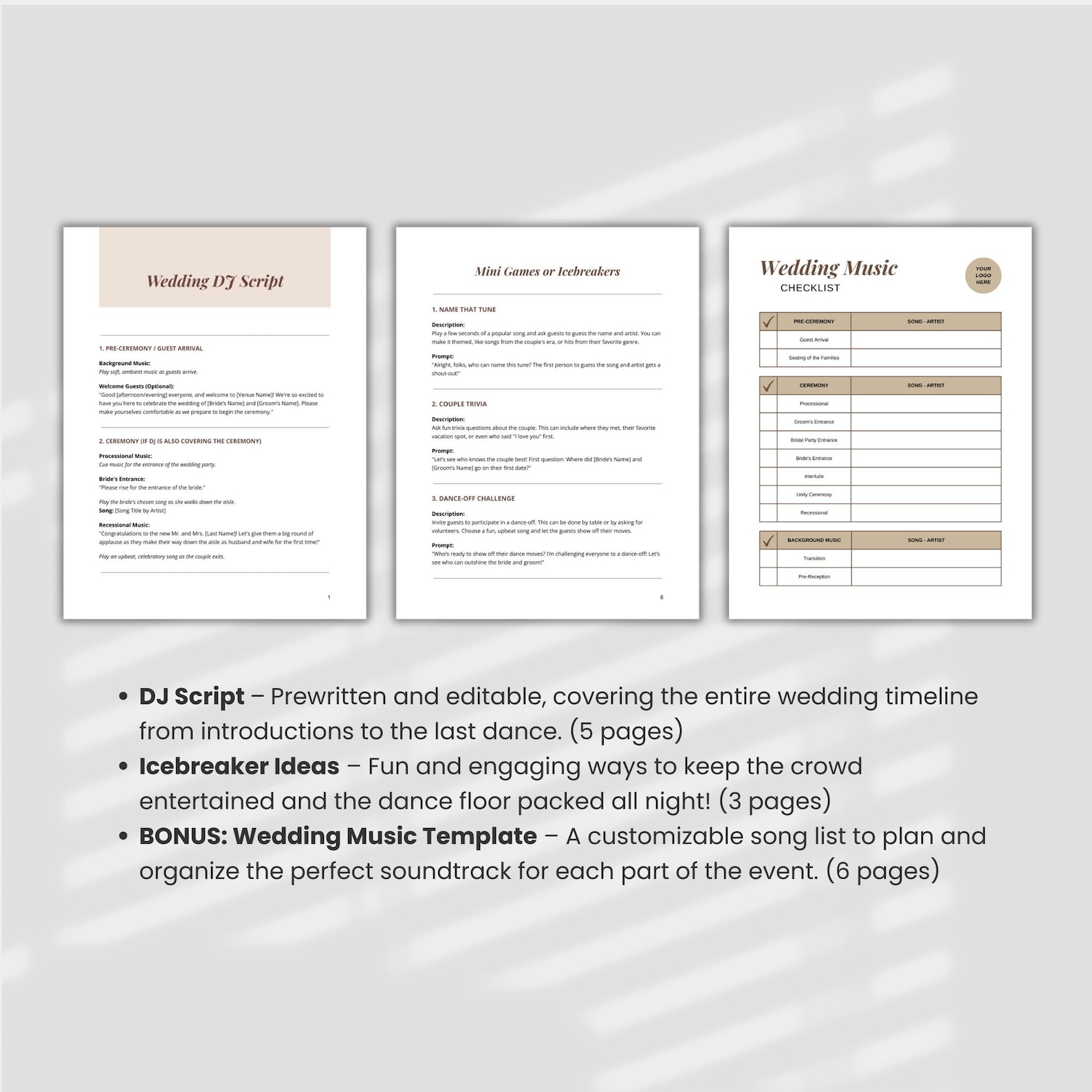 Wedding DJ Script Template Google Docs, Pre-written Wedding DJ Ceremony ...