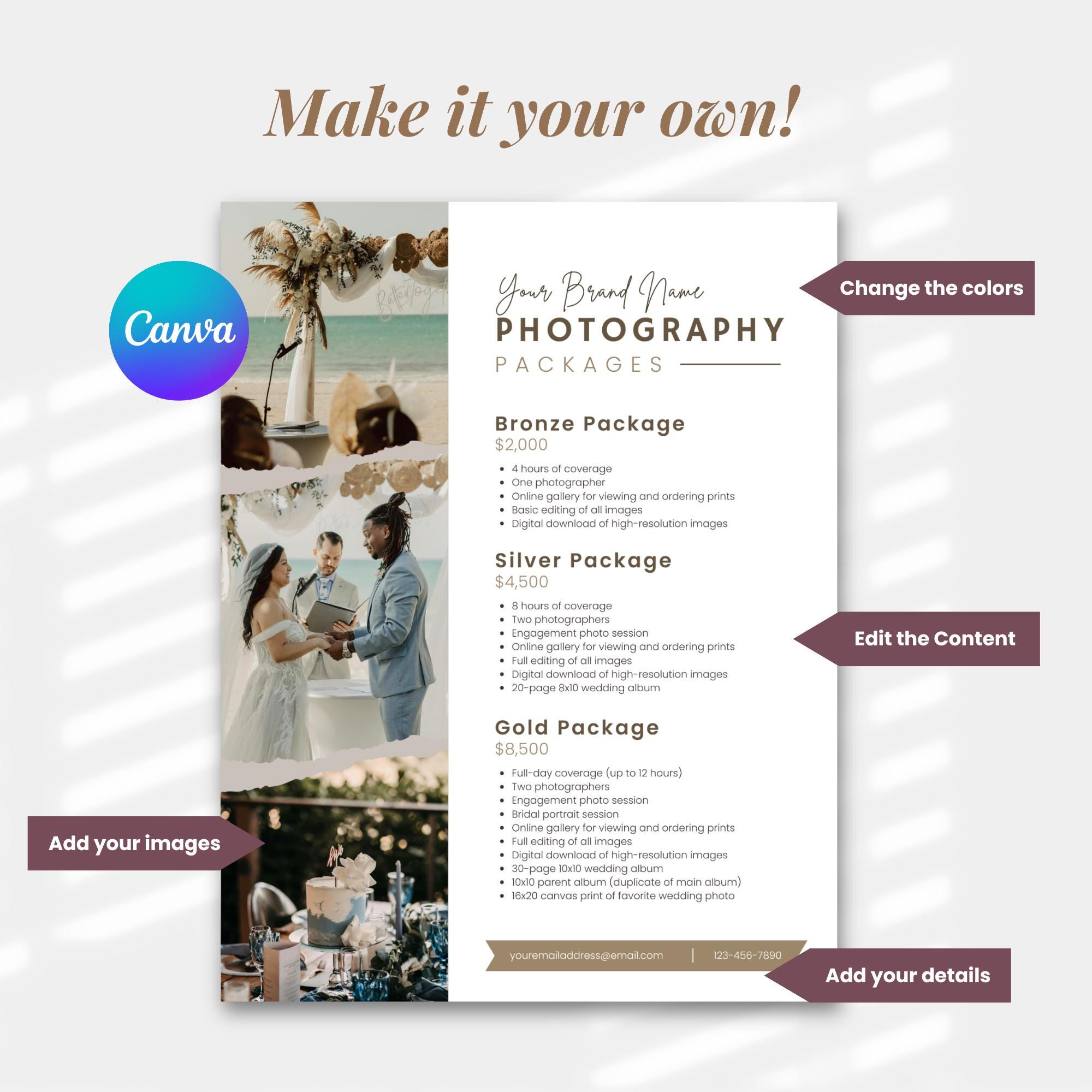 Wedding Photography Pricing Guide Template, Photographer Price List ...