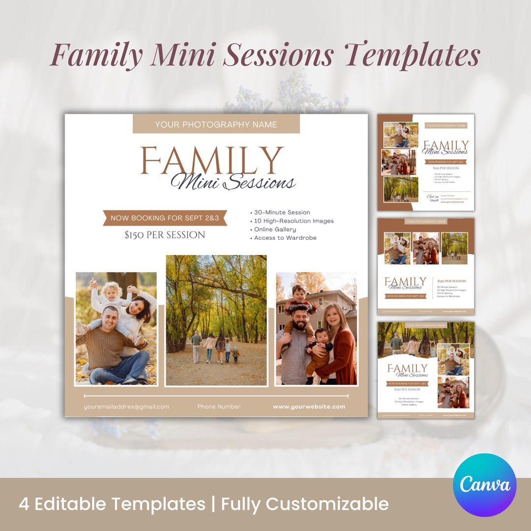 Mini Sessions Template Family Photography Minis Template for Instagram ...
