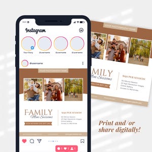 Family Mini Sessions Template for Family Portrait Shoot Social Media ...