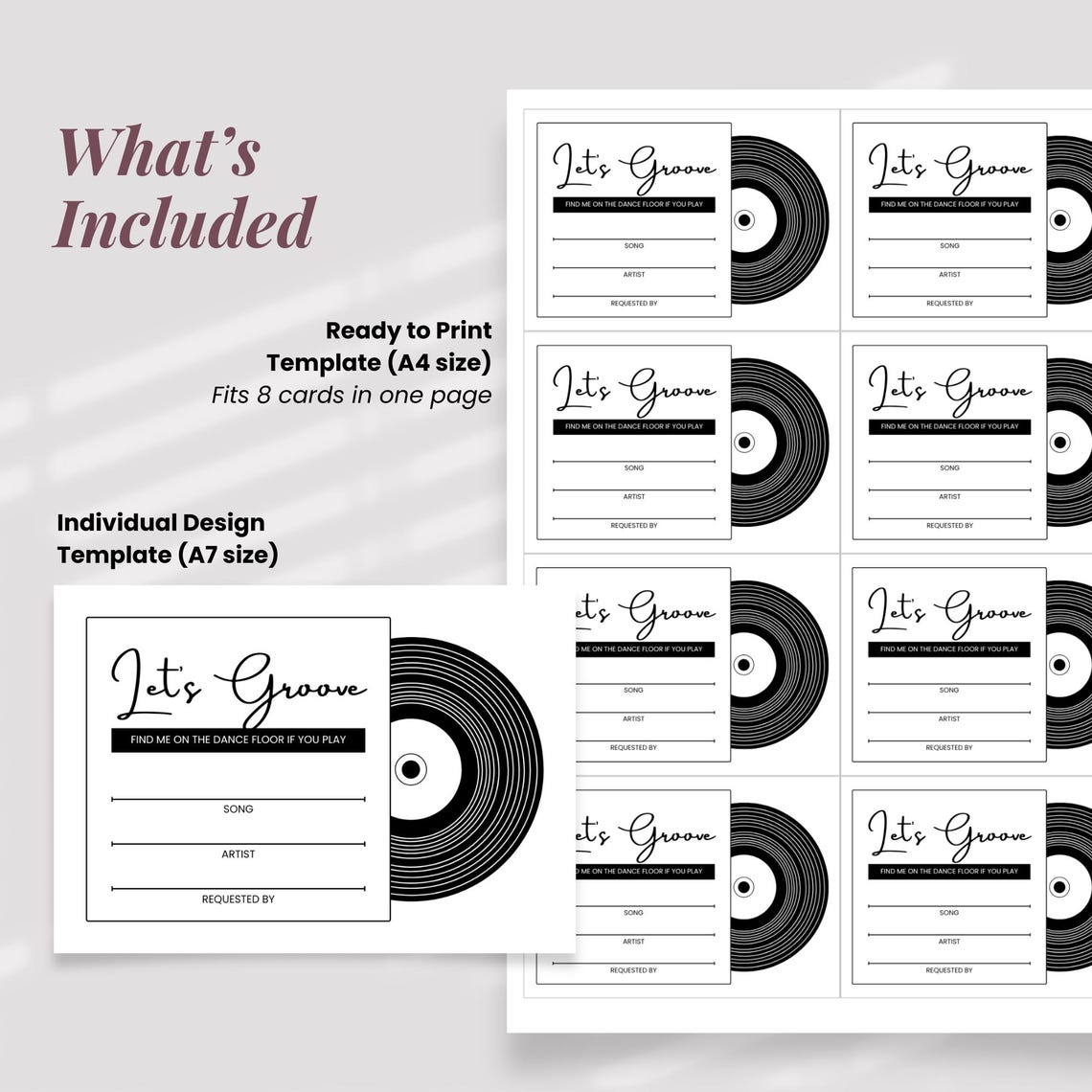 Wedding Song Request Card Template for Events DJ Business Essentials ...