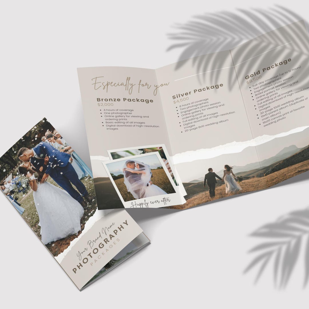 Photography Brochure Template for Wedding Photographer Pamphlet ...