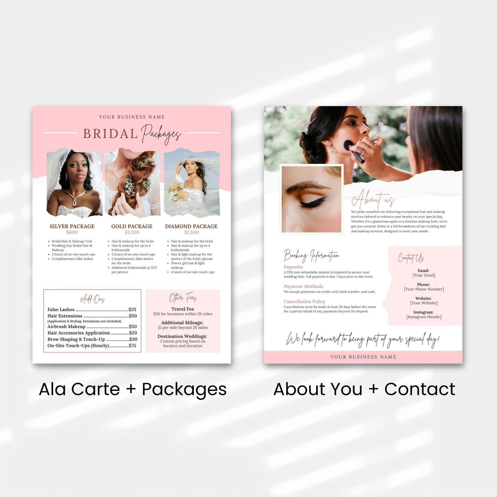 Bridal Hair and Makeup Pricing Guide Template Canva, Wedding Hair and ...