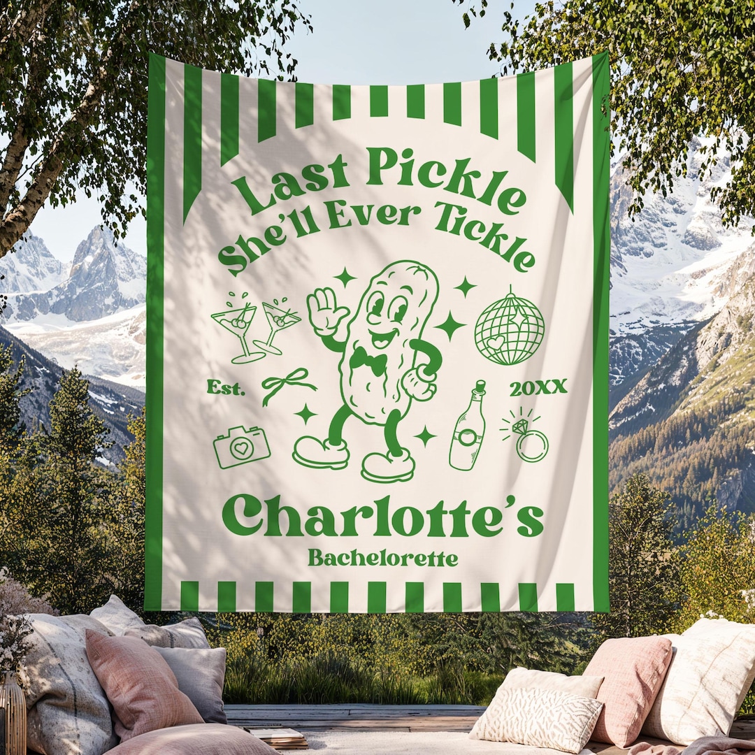 Custom Pickle Bachelorette Party Banner, Retro Bridal Shower Welcome ...