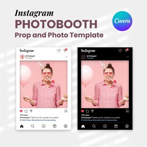 Dark Instagram Photobooth Prop Template, Instagram Photo Booth Canva ...