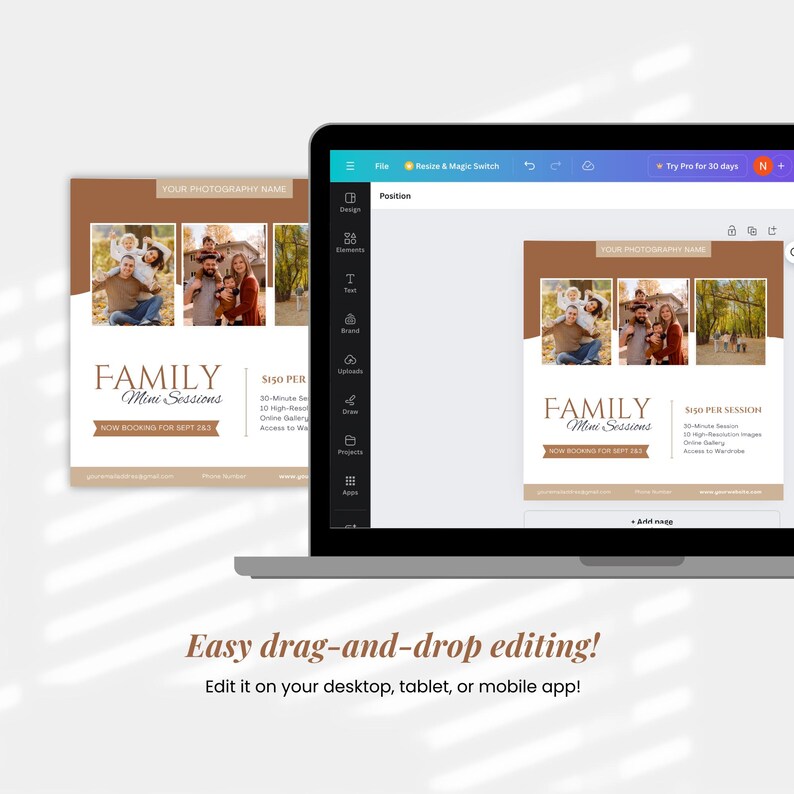 Family Mini Sessions Template for Family Portrait Shoot Social Media ...