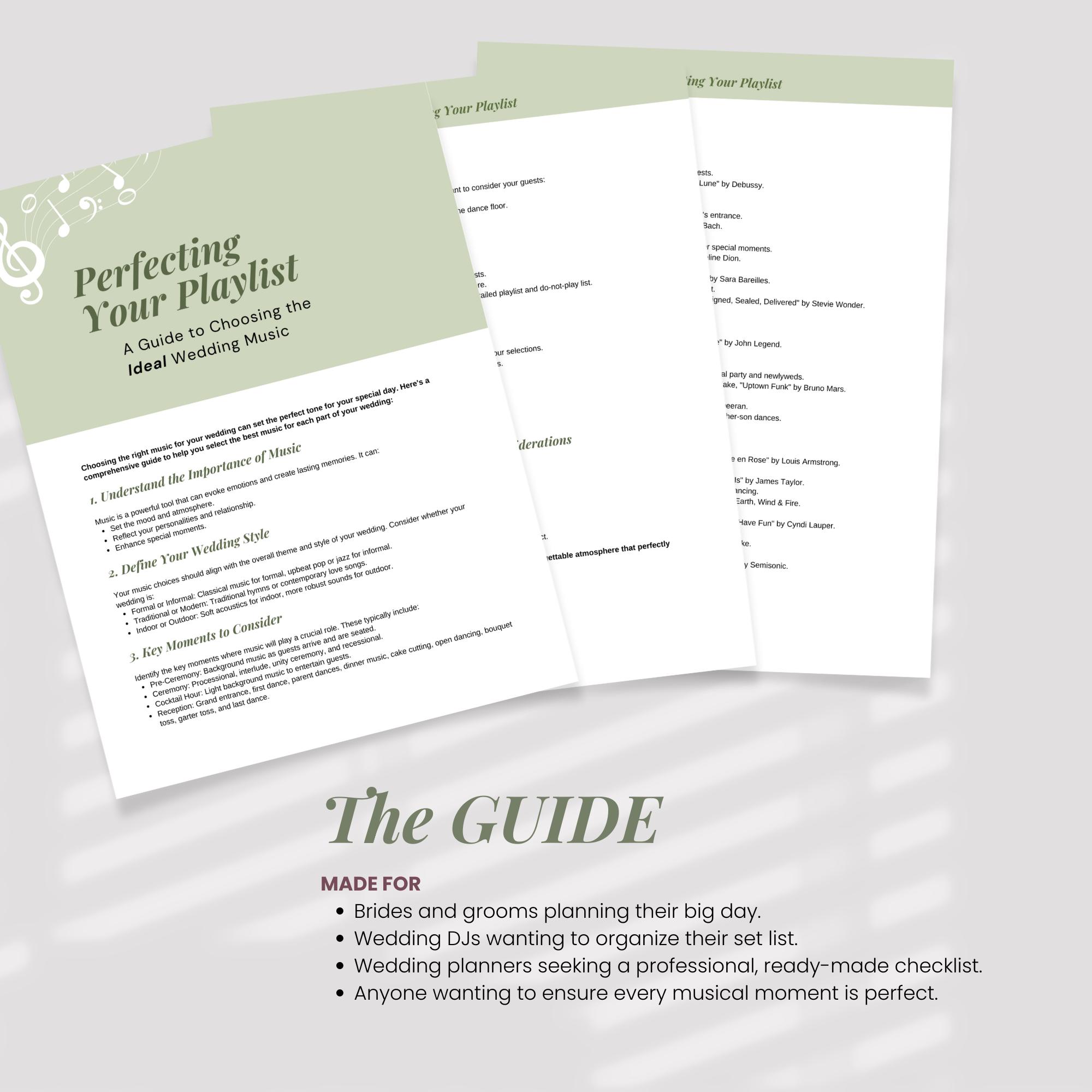 Wedding Music Checklist Template for Wedding Song List Canva Printable ...