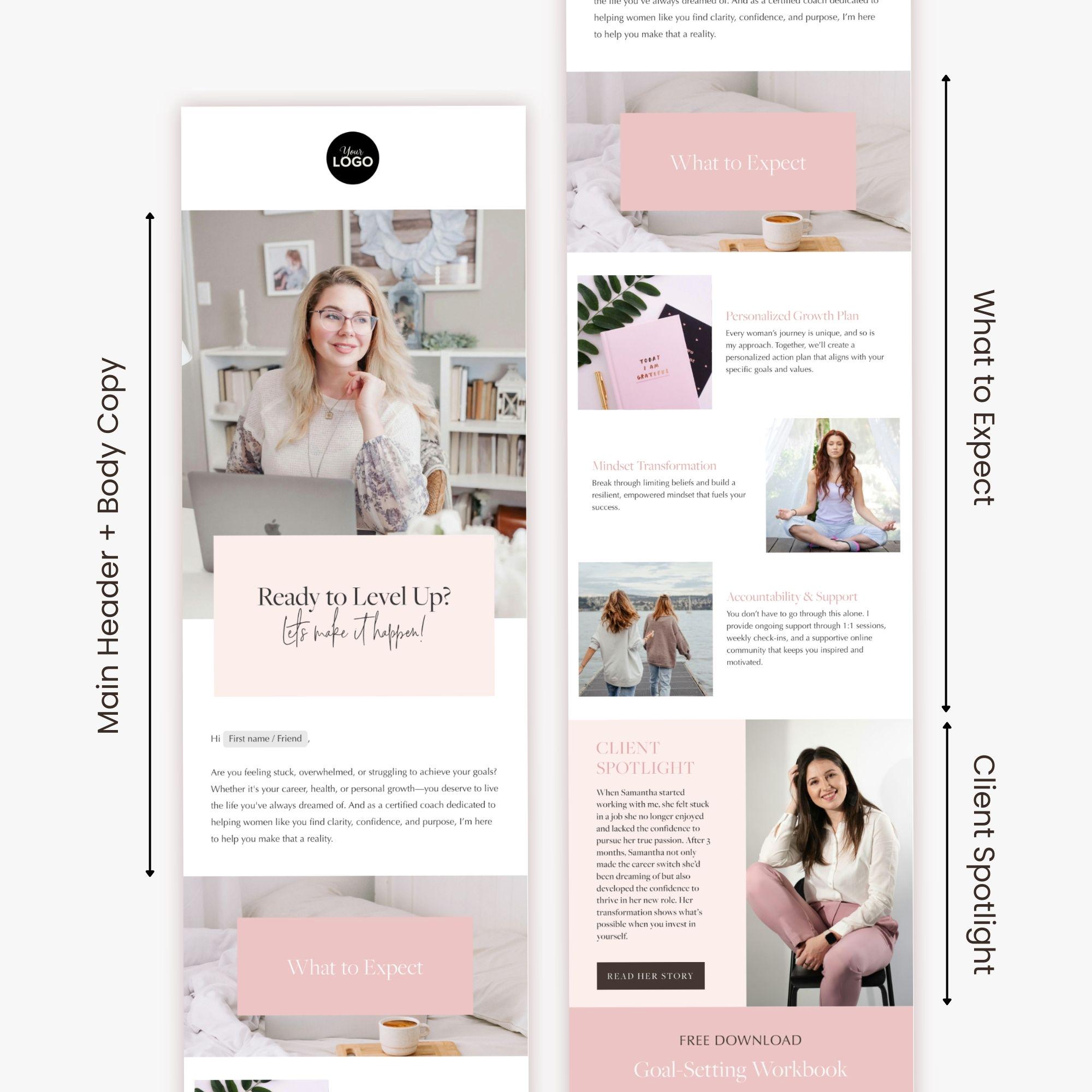 Flodesk Email Marketing Template for Female Business Coach Email ...