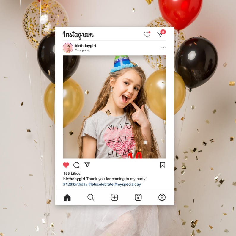 Instagram Photobooth Prop Template, Instagram Photo Booth Photoshop ...