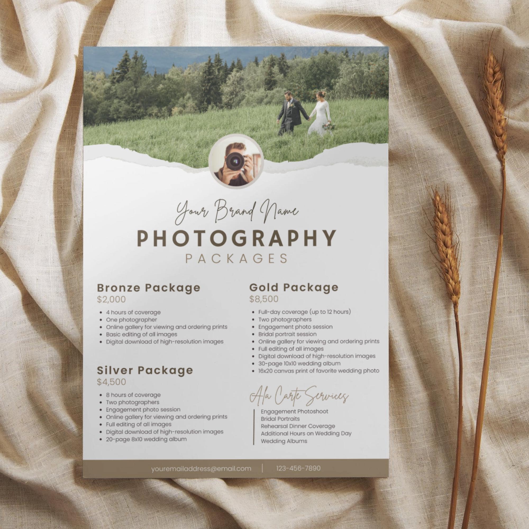 Photography Price List Template, Event Photographer Pricing Guide Canva ...