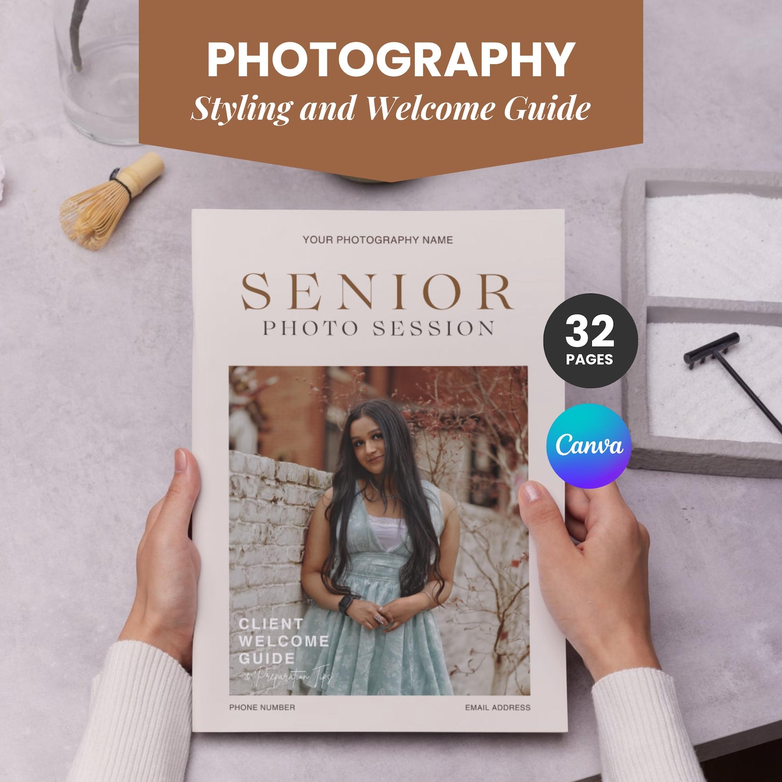 Senior Photography Welcome Guide Template Canva, Pre-written Graduation ...