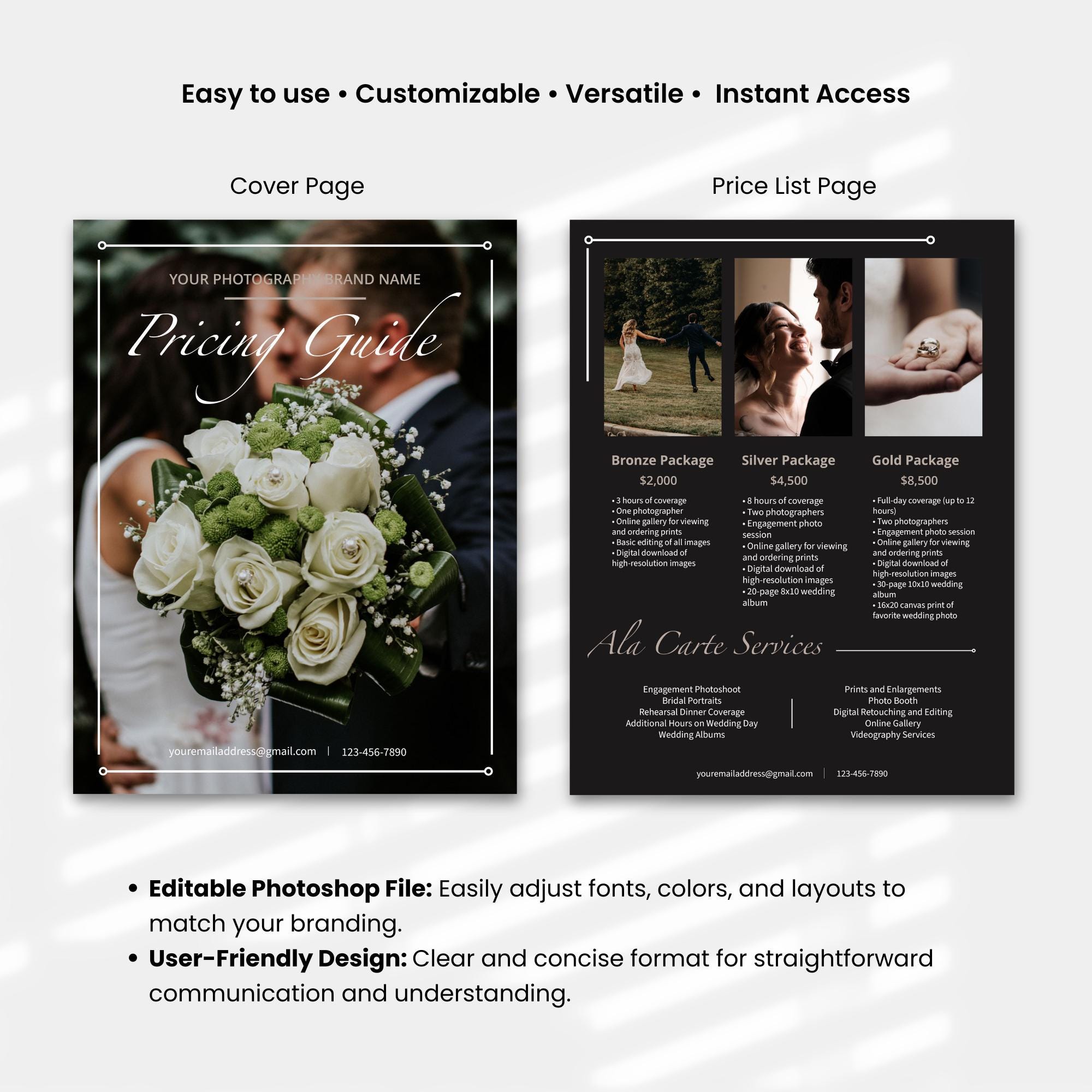Wedding Photography Pricing Guide Template for Event Photographer ...