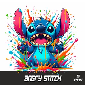 5 PNG Angry Stitch Png Stitch Splash and Watercolor Png Angry Stitch ...