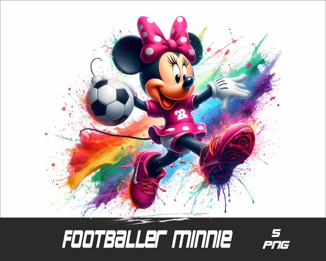 5 PNG Footballer Minnie Png Mouse Splash and Watercolor Png Minnie ...