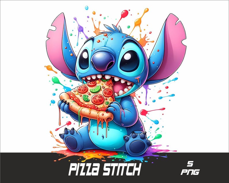 5 PNG Pizza Stitch Png Stitch Splash and Watercolor Png Stitch ...