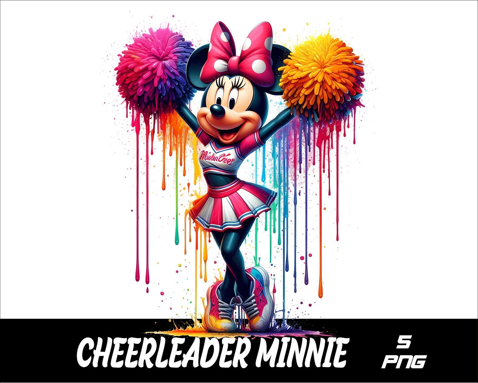5 PNG Cheerleader Minnie Png Mouse Splash and Watercolor Png Minnie ...