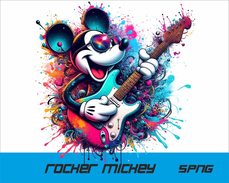 5 PNG Rocker Mickey Png Rocker Mouse Splash and Watercolor Png Mickey ...