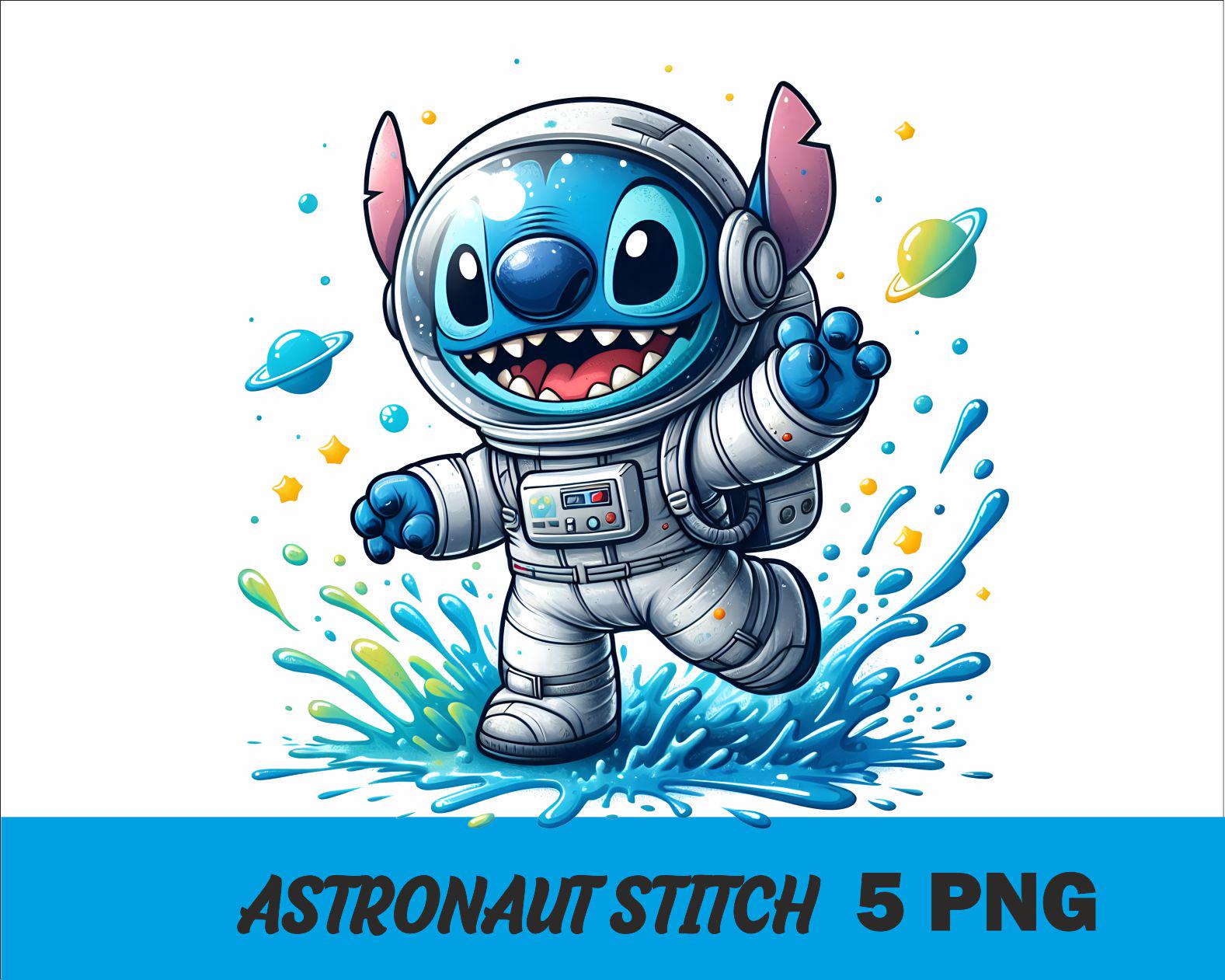 5 PNG Astronaut Stitch Png Stitch Splash and Watercolor Png Astronaut ...