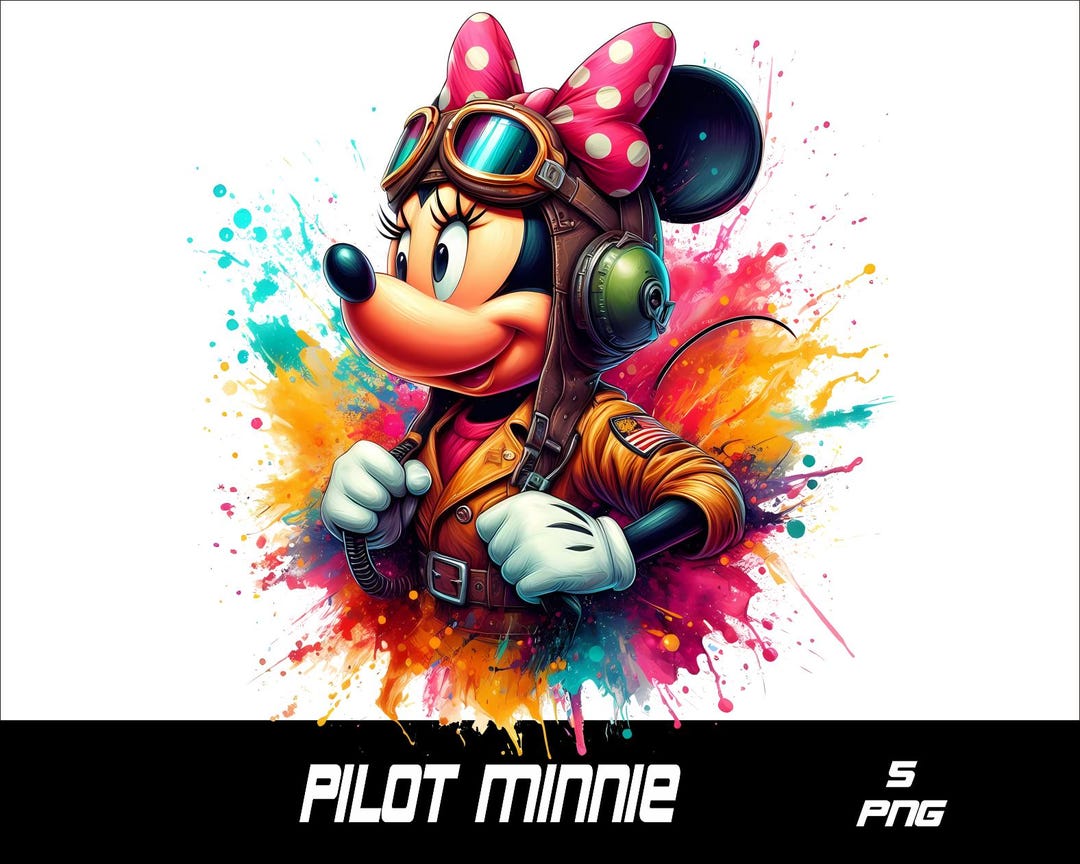 5 PNG Pilot Minnie Png Mouse Splash and Watercolor Png Minnie ...