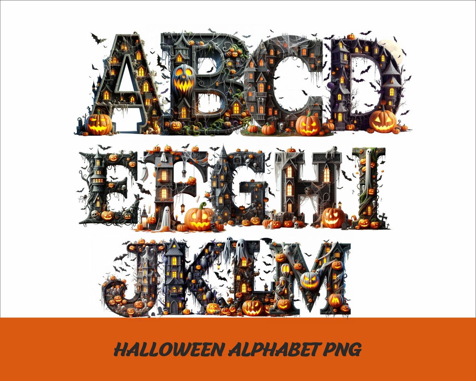 Halloween Ghost Alphabet Png Font Halloween Letters Png Ghost Font ...