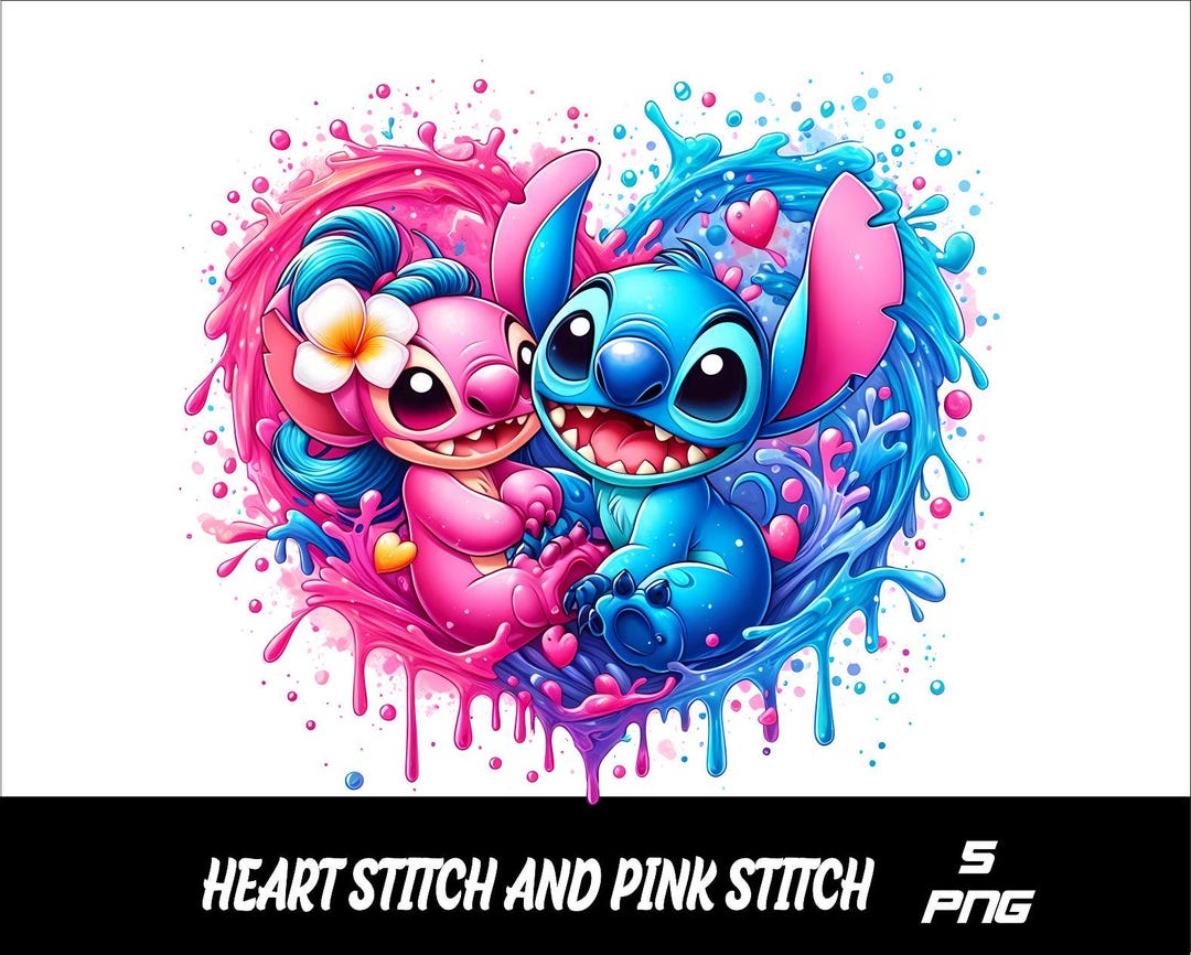 5 PNG Heart Pink Stitch and Stitch Png Stitch Splash and Watercolor Png ...